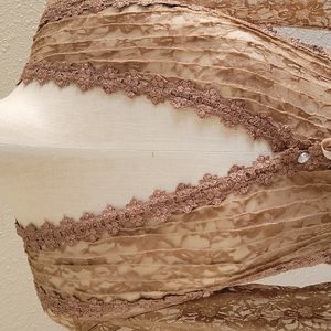 Adore | Tops | Adore Brown Boho Lace Blouse | Poshmark